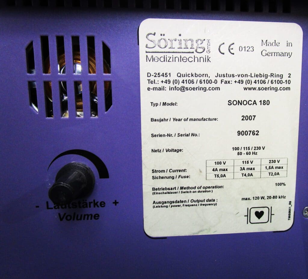Soring Ultrasonic Generator Sonoca 180 - MedPro Equipment Inc